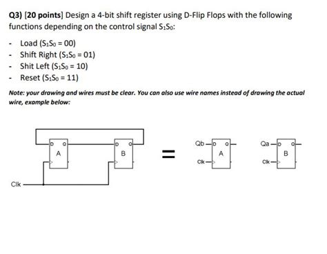 Solved Q3 20 Points Design A 4 Bit Shift Register Using