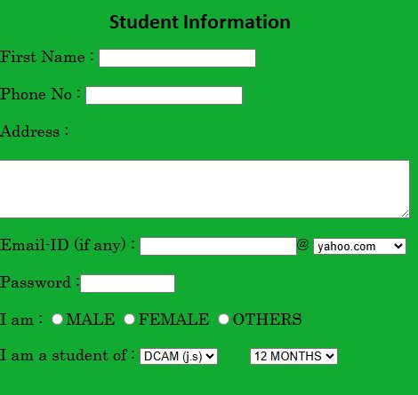 Create A Form Using HTML By Entering This Code