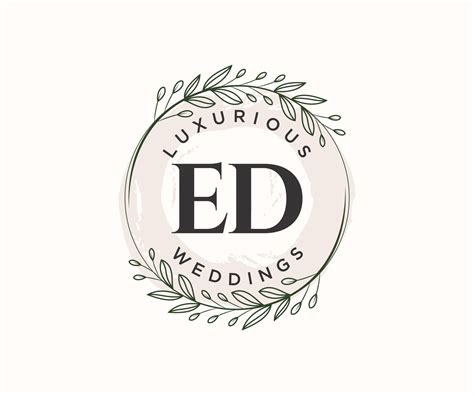 Ed Initials Letter Wedding Monogram Logos Template Hand Drawn Modern