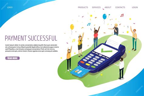 Premium Vector Payment Successful Vector Website Landing Page Design Template