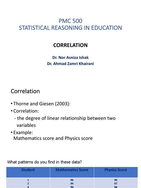 Pmc 500 Statistical Reasoning In Education Correlation Pdf Statistical Significance