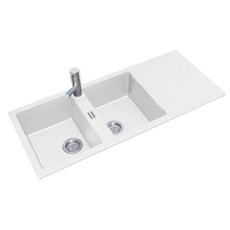 Buy Aq 1160500200mm White Granite Quartz Stone Kitchen Sink Double
