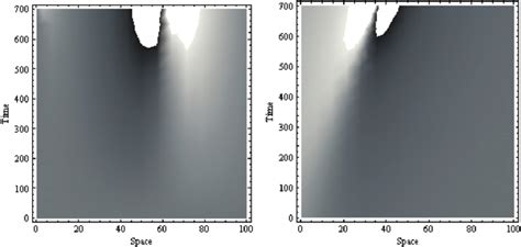 Spatiotemporal Evolution Of The Density The Gray Scale Is Proportional Download Scientific