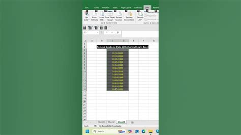 Remove Duplicate Data With Shortcut Key In Excel Excel Exceltips
