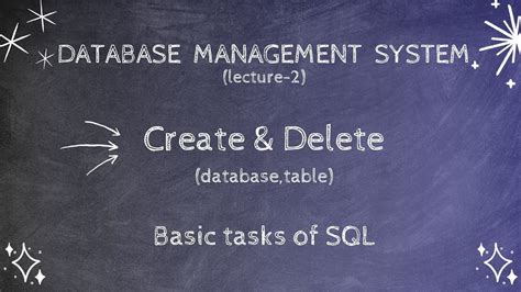 Dbms Create And Delete Database And Table In Sql Youtube