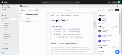 how to add a sticky table of contents with betterdocs betterdocs
