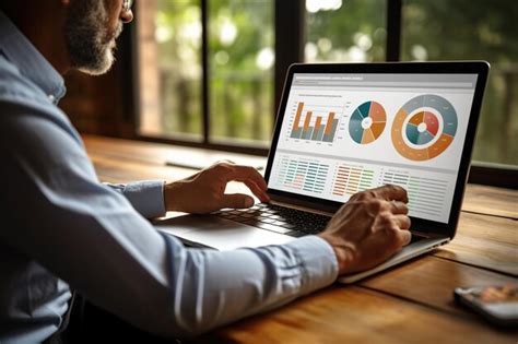 Premium Ai Image A Businessman Working On A Laptop Showing Business