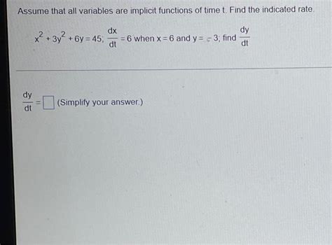 Solved Assume That All Variables Are Implicit Functions Of