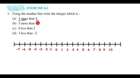 1q ex 6 2 integers class 6 mathsing the number line write the