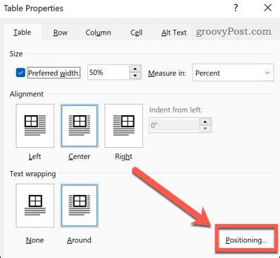 How To Wrap Text Around A Table In Word