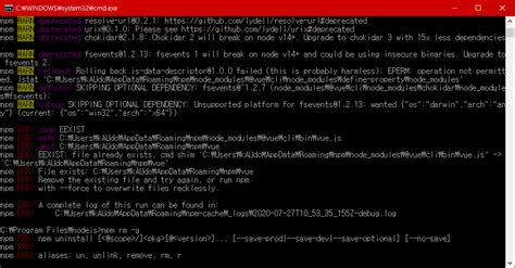 윈도우 Vuejs 에러 Npm Err Code Eexist File Already Exists Cmd Shim