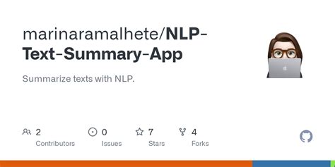 GitHub Marinaramalhete NLP Text Summary App Summarize Texts With NLP