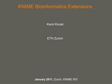 Knime Bioinformatics Extensions