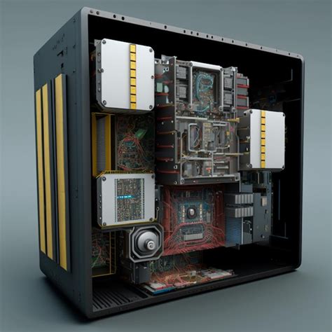 Premium AI Image A Close Up Of A Computer Case With Many Electronic Components Generative Ai