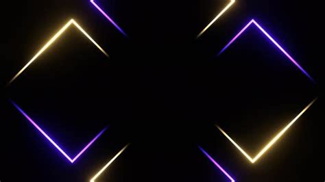 Purple And Yellow Rotating Neon Squares Background Vj Loop In 4k Backgrounds Motion Graphics Ft
