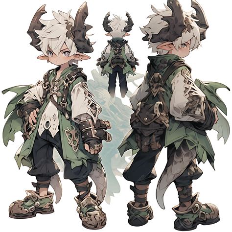 Premium Photo Character Anime Of Male Chibi Kawaii Dragon Tamer