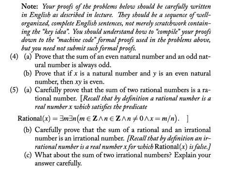 Solved Note Your Proofs Of The Problems Below Should Be Chegg