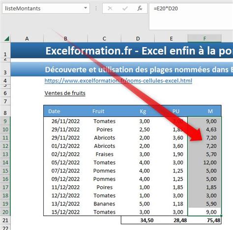 découvrir les plages nommées d excel utilisation et intérêt excel