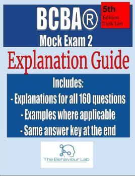 5th Edition BCBA Mock Exam 2 Exam Explanation Guide 2 5th Edition Task List