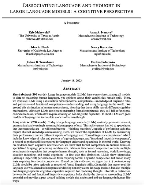 MIT 大型语言模型中语言与思想的分离 智源社区