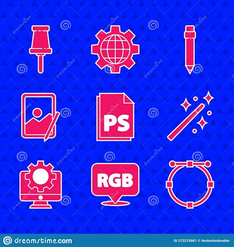 Set Circle With Bezier Curve Bezier Curve Speech Bubble With RGB And CMYK And Pencil With