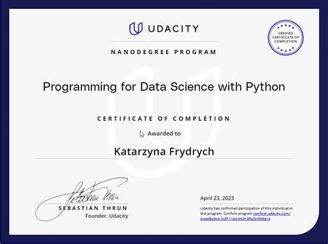 Katarzyna Frydrych On Linkedin Udacity Python Datascience