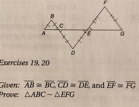 Solved Given Ab Bc Cd De And Ef Fg Prove ΔΑΒc ~ Δefg