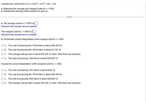 solved consider the cost function c x 0 03x3 0 2x2 50x 120