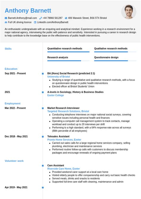 University Babe CV Example Jobseeker