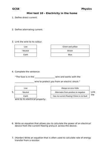Aqa Gcse Physics Mini Tests Retrieval Practice Interleaving End Of Topic Paper One