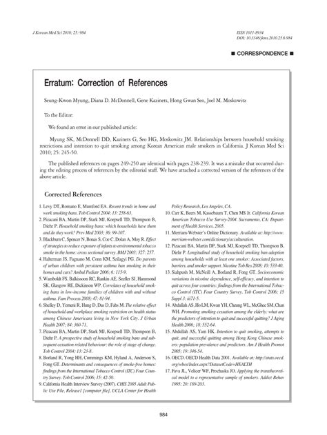 Pdf Erratum Correction Of References