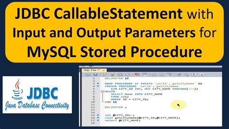 Jdbc Callablestatement With Input And Output Parameters For Mysql