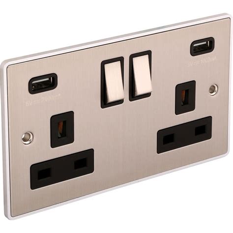 Urban Edge USB Socket Twin Ports 3 1a UE65BCB United Electrical Products