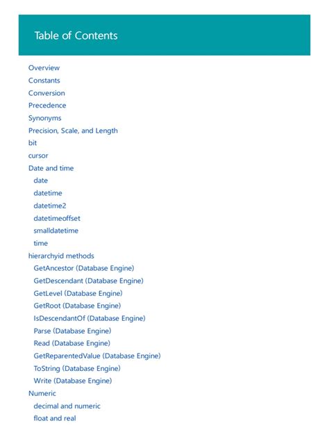 Data Types Pdf Microsoft Sql Server Integer Computer Science