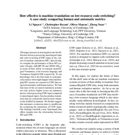 How Effective Is Machine Translation On Low Resource Code Switching A