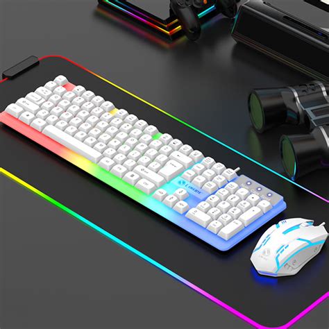 Syligr Luminous Keyboard And Mouse Set Hovering Keyboard Mechanical Feeling Gaming Mouse And