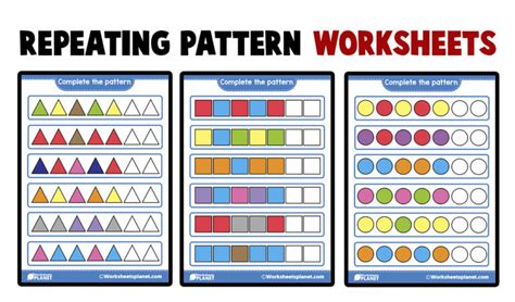 repeating pattern worksheets free printable pdf