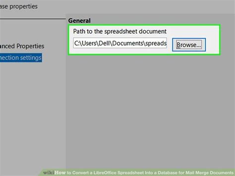 how to convert a libreoffice spreadsheet into a database for mail merge