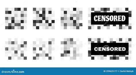 Pixel Censored Signs Stock Vector Illustration Of Information 299625177