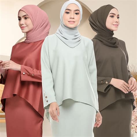 Kurung Moden Plain Lilac Kurung Basic Kurung Mesra Wudhuk Nursing