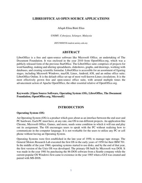 Pdf Libreoffice As Open Source Applications