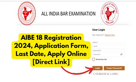Aibe 18 Registration 2024 Application Form Exam Date Apply Online Last Date Csebkerala