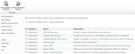 managing workflow actions