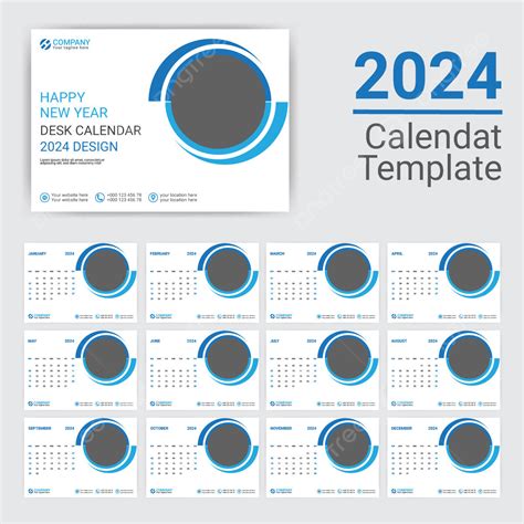 Desk Calendar 2024 Template Vector Template Download On Pngtree