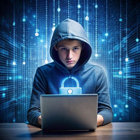 Young Hacker Data Security Threat Premium Ai Generated Image