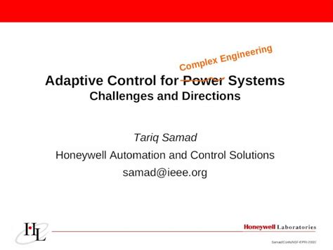Ppt Adaptive Control For Power Systems Challenges And Directions