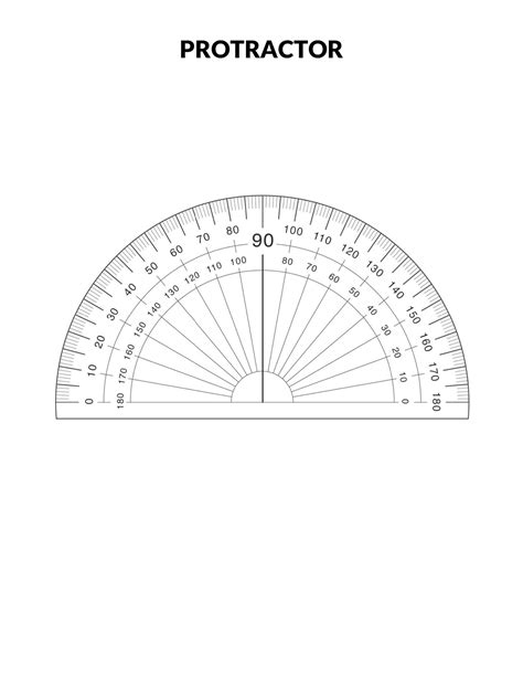 Free Printable Protractor Templates Pdf Word Circle And Homemade