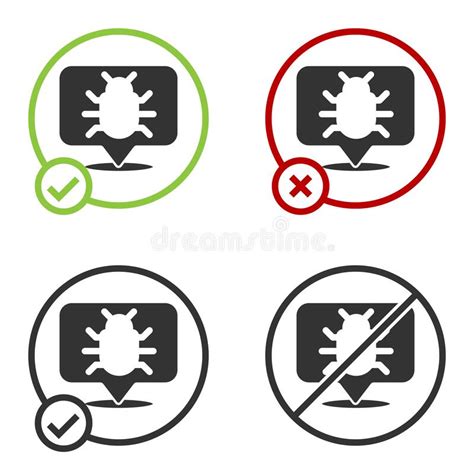 Black System Bug Concept Icon Isolated On White Background Code Bug