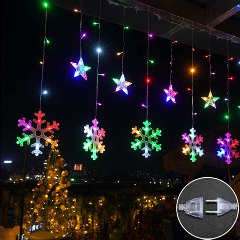 Jual Anbolt Lampu Natal Tirai 4 Meter Lampu Bintang Waterproof Lampu