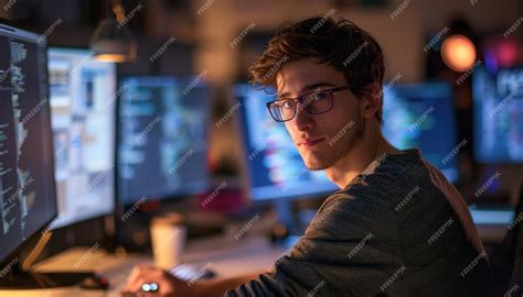 A Skilled Coder Thrives In A Modern Office Environment Focusing On
